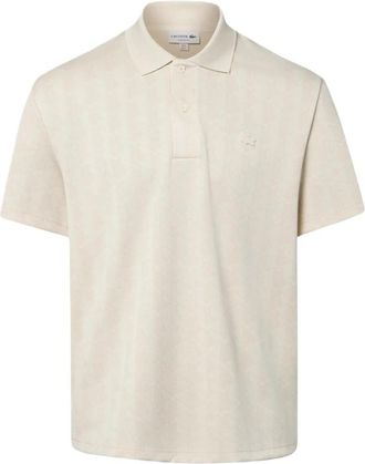 Lacoste Klassisches Poloshirt aus Jacquard mit Monogramm - - Tops - Herren - Beige - XL