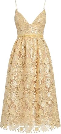 Retrof&ecirc;te Robe Eulalia en dentelle &agrave; paillettes - Femme - Robes - Jaune - Taille: 38 FR