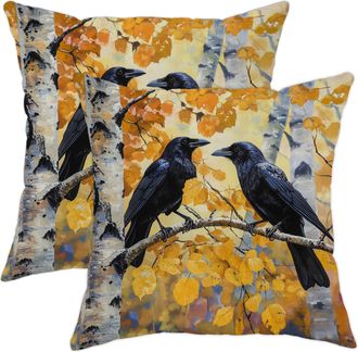 Generic Herbstkr&auml;he Sofakissen Atmungsaktiv Kissenh&uuml;lle Luxuri&ouml;se Kissenbezug F&uuml;r Schlafzimmer Bett B&uuml;ro 45X45Cm 2Er Set