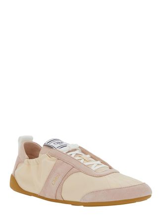 Chlo&eacute; Womens Sneakers Kick Beige Fabric Polyester Trainers