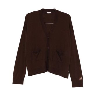 Liu Jo Femme, Pulls, Brun, Taille: 42 FR Cardigan à Col en V