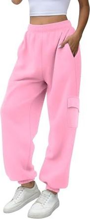 Generico Pantalon de surv&ecirc;tement ample pour femme Curvy Pantalon de jogging pour femme avec poches taille haute pantalon doux et confortable pantalon de surv&ecirc;t