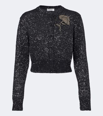 Erdem Verzierter Cardigan aus einem Alpakawollgemisch