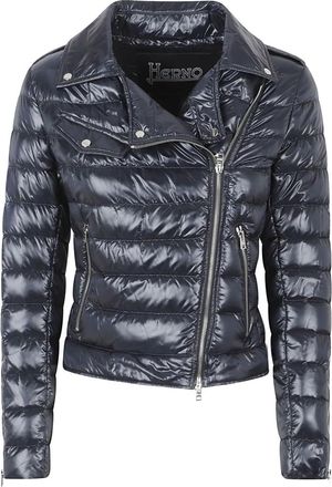 Herno Femme, Vestes, Bleu, Taille: 34 FR Biker in Nylon Ultralight