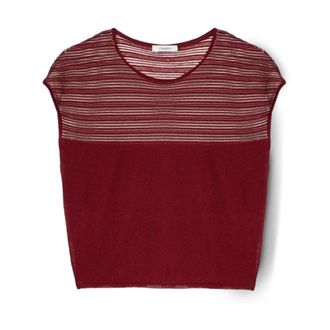 Motivi Gestreifter Pullover aus Leinenmischung - - Knitwear - Damen - Rot - S