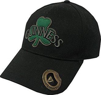 Guinness Black Guinness Baseball Cap With Bottle Opener And Green Shamrock Design