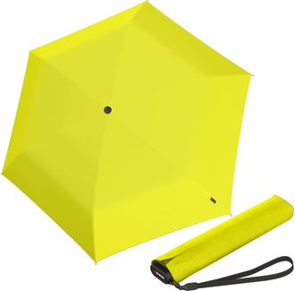 Knirps Taschenschirm Ultra US.050 Slim Manual - Ultra leicht und flach - Sturmfest - Windproof - 21 cm - Gelb