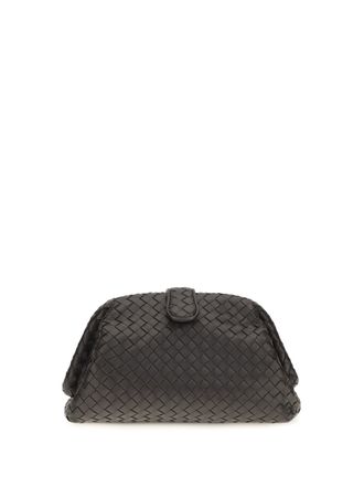 Bottega Veneta Womens Clutch Lauren 1980 Espresso Leather Espresso-Brass Lamb (ovis Aries) Shoulder Bags Espresso/brass