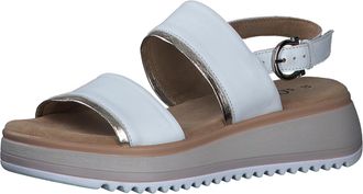 s.Oliver Damen Sandalen aus Leder Plateau, Weiß (White), 39 EU