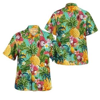 Keephen TangoDS Nouveaut&eacute; Cool Impression 3D Hawaiian Chemise pour Femmes Hommes Col Revers Manches Courtes Boutonn&eacute;e Chemises F&ecirc;te Aloha Chemises