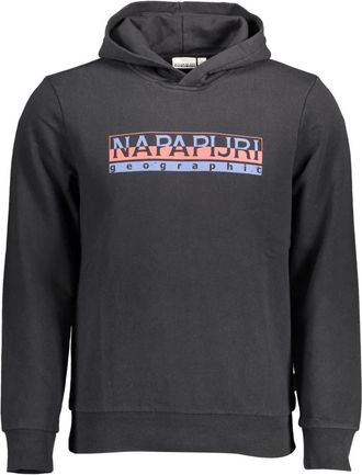 Napapijri Schwarzer Hoodie mit Print-Logo - - Sweatshirts & Hoodies - Herren - Schwarzk - 2XL