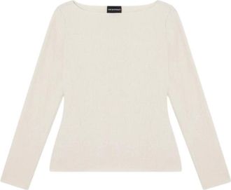 Emporio Armani Femme, Pulls, Beige, Taille: 42 FR Pull &agrave; Encolure Bateau