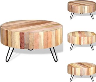 vidaXL Couchtisch Altholz Massiv - Industriel Stil - Couchtisch - Holztisch - Esszimmertisch - Vintage Dekoration