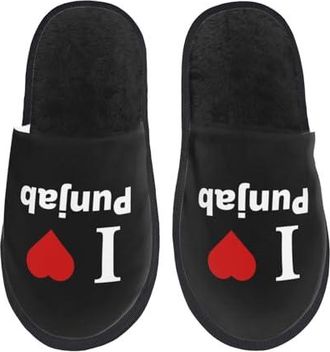 Generic Pantoufles En Peluche I Love Le Pendjab Chausson Respirantes Maison Chaussons Pour Ext&eacute;rieur Femme Int&eacute;rieur L