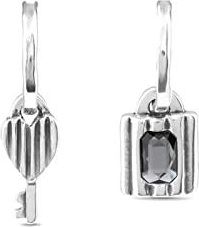 Uno De 50 UNOde50 Boucles doreilles plaquées argent en forme de clé et cadenas