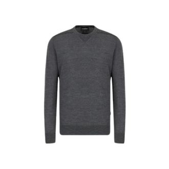 Emporio Armani Lang&auml;rmliger Rundhals-Pullover - - Knitwear - Herren - Grau - XL