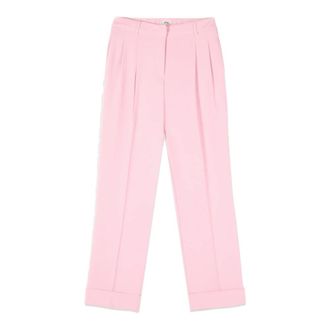 Oltre Krepphose mit Bundfalten - - Trousers - Damen - Rosa - L