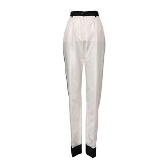 Dolce & Gabbana Hoch taillierte gerade Kleidhose - - Trousers - Damen - Wei&szlig; - S