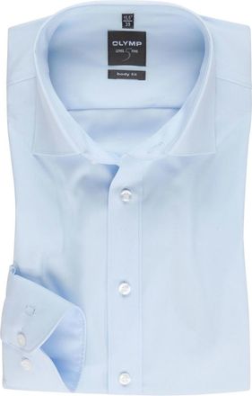 Olymp Level Five, Body Fit, unifarbenes Hemd mit Haifischkragen in