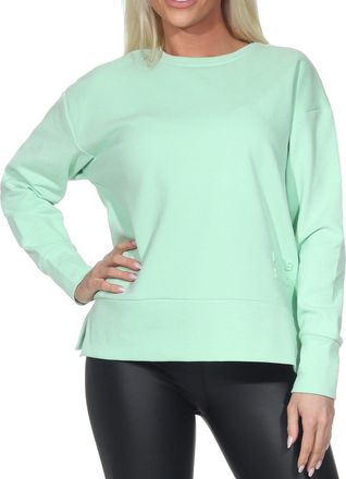 Elbsand Tove Damen Sweatshirt mit Rundhalsausschnitt und Schlitzen, locker geschnitten