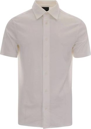 Emporio Armani Homme, Chemises, Beige, Taille: S Short Sleeve Chemises