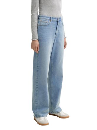 Tom Tailor Damen Wide Leg Jeans mit High Waist, 10112 - Clean Light Stone Blue Denim, S