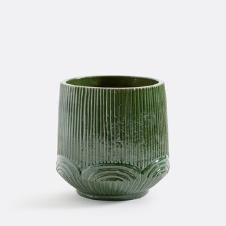 La Redoute Interieurs Cache-pot En Terre Cuite &Eacute;maill&eacute;e Hauteur 425 Cm Verilia