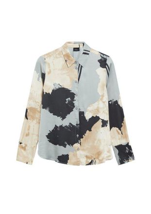 s.Oliver Langarmbluse Bluse Satinbluse mit All-over-Print