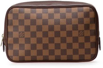 Louis Vuitton Clutches - Damier Ebene Trousse Toilette 25 - Gr. unisize - in Braun - f&uuml;r Damen