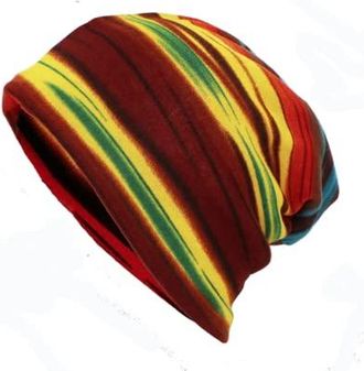 Generic Turban pour Femme UK - Bonnet b&eacute;ret avec &eacute;charpe - Couvre-chef doux pour chimio, Orange/bleu, L