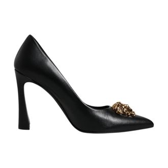 Versace Schwarze Leder High Heels Pumps - - Shoes - Damen - Schwarzk - 41 EU