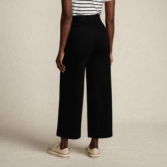 Lands End Schwarze Culotte-Jeans High Waist, Damen, Größe:38 regular, Schwarz, Elasthan/Baumwoll-Mischung/Polyester-Mischung, by Lands End