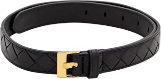 Bottega Veneta G&uuml;rtel - Intrecciato Calfskin Belt - Gr. 75 - in Schwarz - f&uuml;r Damen