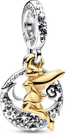 Pandora Disney Tinker Bell Nachthimmel Charm-Anhänger aus Sterlingsilber mit Zirkonia in der Farbe Silber-Gold, Kompatibel mit PANDORA Moments Armbänder, 7625