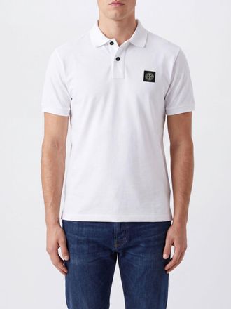 Stone Island Polo en piqu&eacute; de coton avec &eacute;cusson logo Compass