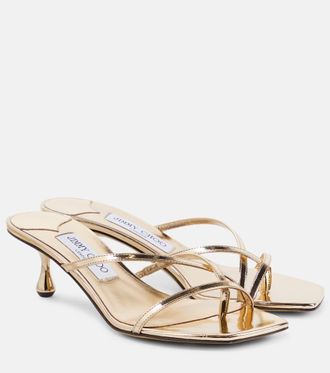 Jimmy Choo London Sandalen Etana 50 aus Metallic-Leder