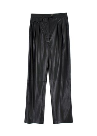 Nanushka Black Vegan Leather Trousers Size XS