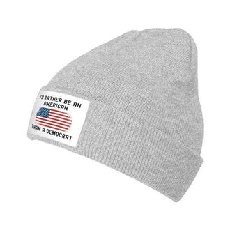 Generic Chaud Bonnet Souple Tricot&eacute;, Je pr&eacute;f&egrave;re &ecirc;tre Am&eacute;ricain qud&eacute;mocrate, Respirant Beanie Tricot&eacute;, Tricoter Chapeau pour Femme, Ski, Cyclisme