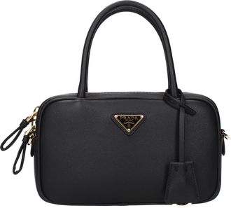 Prada Sacs &agrave; main en cuir noir pour femmes