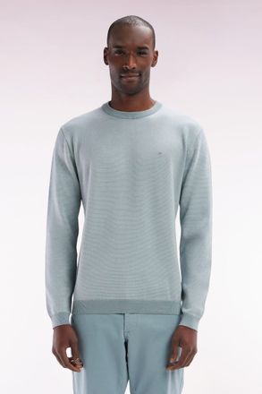 Eden Park Pull En Coton &Agrave; Col Rond En Coton Gris Coupe Droite