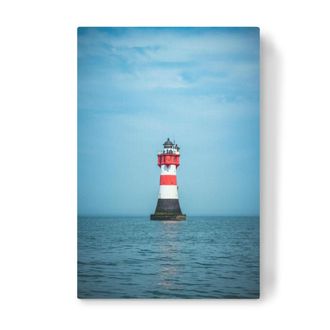 artboxONE Leinwand 60x40 cm Architektur Leuchtturm Roter Sand von Marvin Hadeler