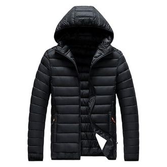 Generic Doudoune l&eacute;g&egrave;re pour homme, chaude et matelass&eacute;e, manteau dhiver &agrave; fermeture &eacute;clair int&eacute;grale, id&eacute;ale par temps froid, noire, taille 6XL
