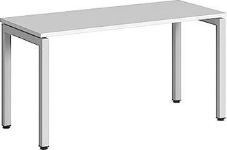 Steelcase Ottima Portico Homeoffice-Schreibtisch in fixer H&ouml;he, Melamin-Tischplatte in der Farbe Snow und Gestell in der Farbe Pearl Snow, einfache Montage (140