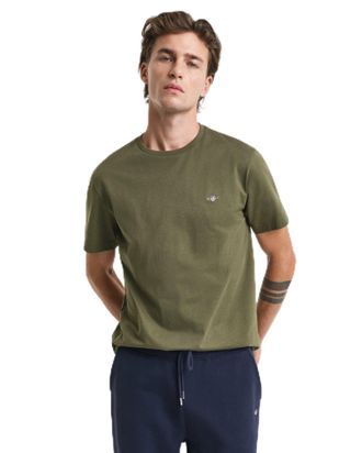 GANT Herren Reg Shield Ss T-Shirt T-Shirt, Moss Green, 4XL