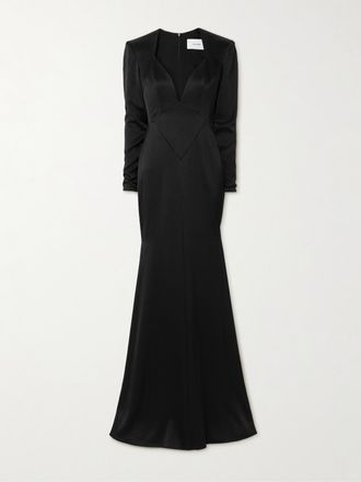 Alex Perry Robe Aus Gl&auml;nzendem Cr&ecirc;pe - Schwarz