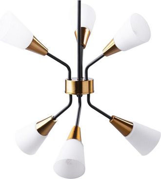 Beliani Hängeleuchte AROYO Glas Weiß