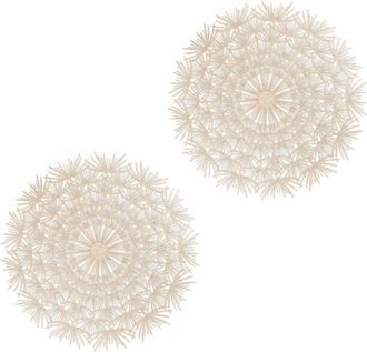 Valiclud 2 St&uuml;ck Hohle L&ouml;wenzahn Platzsets aus Langlebigem PVC Blumenf&ouml;rmige Tischsets und Tassenuntersetzer Leicht zu Reinigen Dekorativ f&uuml;r K&uuml;che und Esszimm