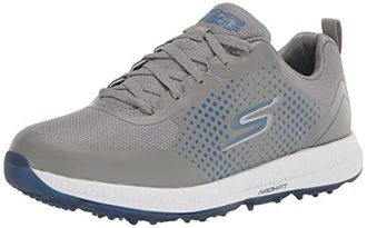 Skechers Elite 5 Arch Fit Chaussures de Golf imperméables Basket Homme, Gris À Pois Bleus, 41.5 EU