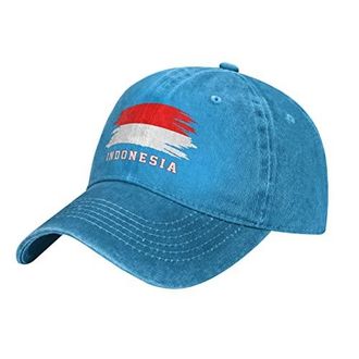 Generic Pare-Soleil Casquette Drapeau Indon&eacute;sien Denim Indon&eacute;sien Vintage Casquette De Baseball S&eacute;chage Rapide Anti-Soleil Cap pour Femmes Homme Les Saisons