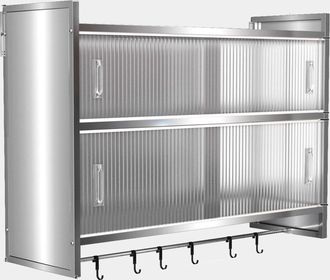 Generic Werkzeugschrank K&uuml;chenh&auml;ngeschrank Aus Edelstahl Gefertigt Zwei Montagem&ouml;glichkeiten Schiebet&uuml;r Verschiedene Gr&ouml;&szlig;en Erh&auml;ltlich Mit Querstangen Und Hak